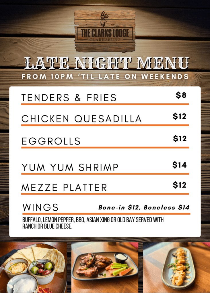 Menu - The Clarks Lodge