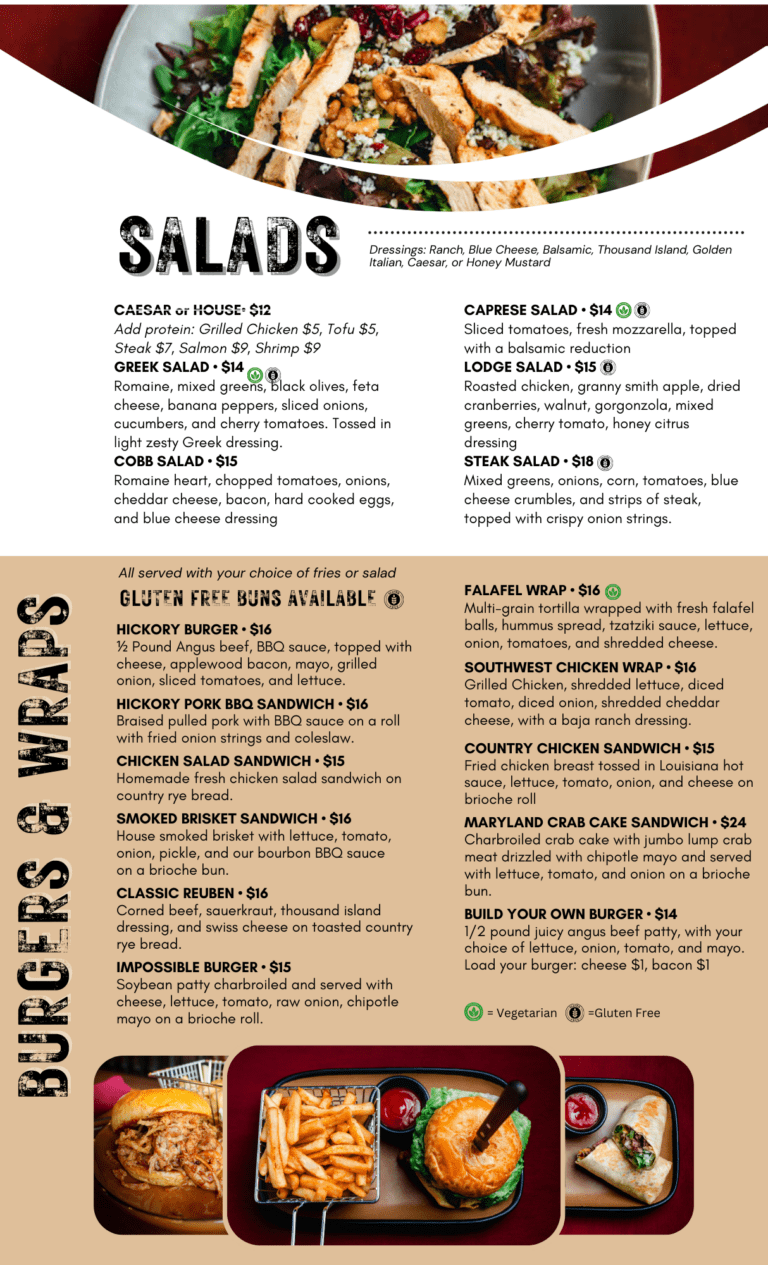 Menu - The Clarks Lodge