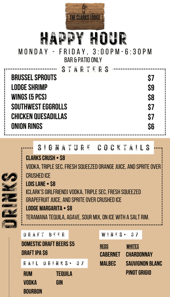 Menu - The Clarks Lodge